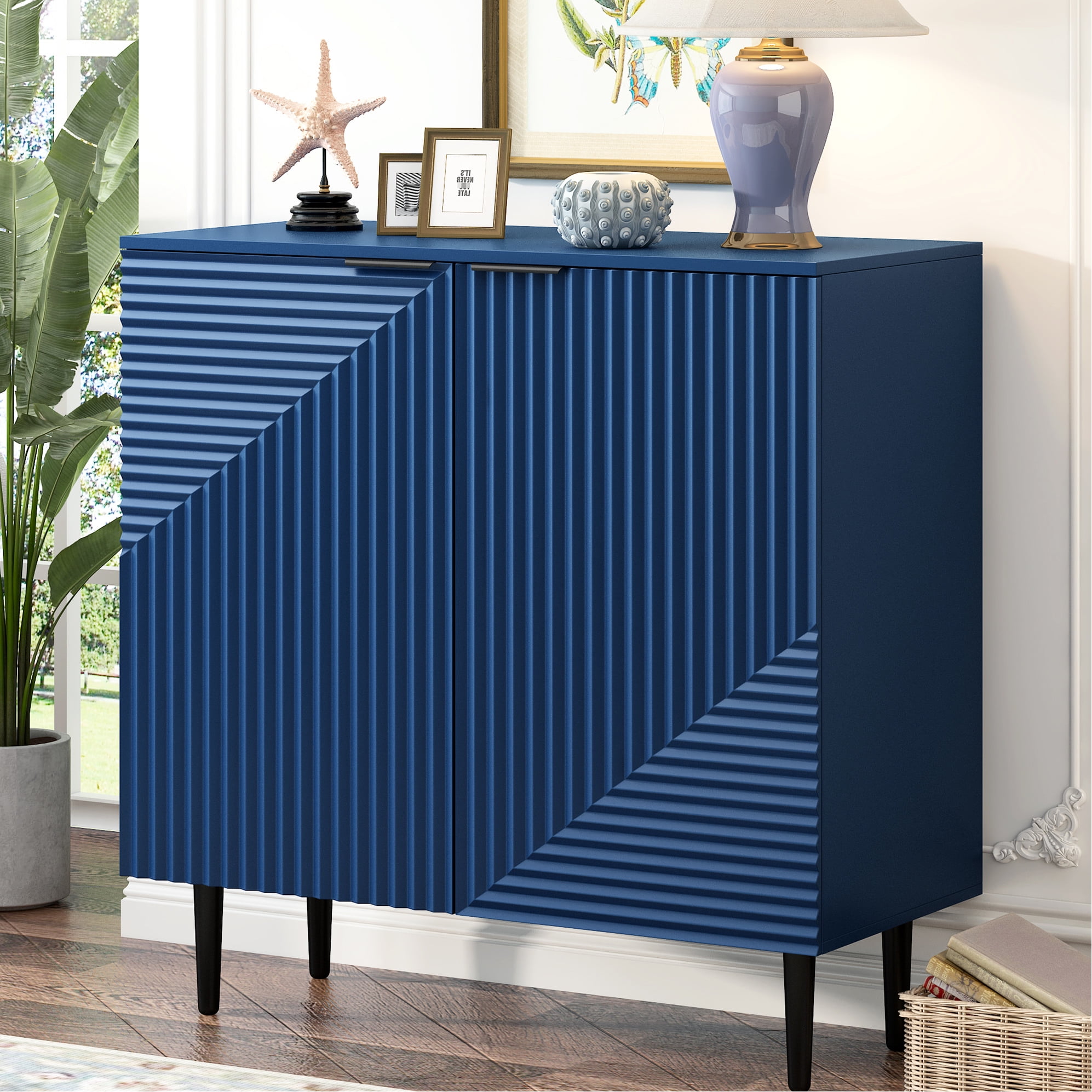 Navy Blue Storage Cabinet For Bedroom - Modern Design With Adjustable ...