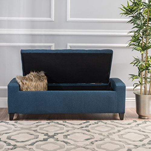 Navy Blue Storage Ottoman for Bedroom, 51" Modern King Queen Size ...
