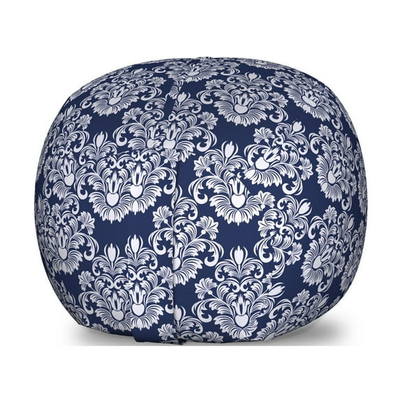 Blue and White Storage Toy Bag Chair, Tender Tropical Design in Blue ...