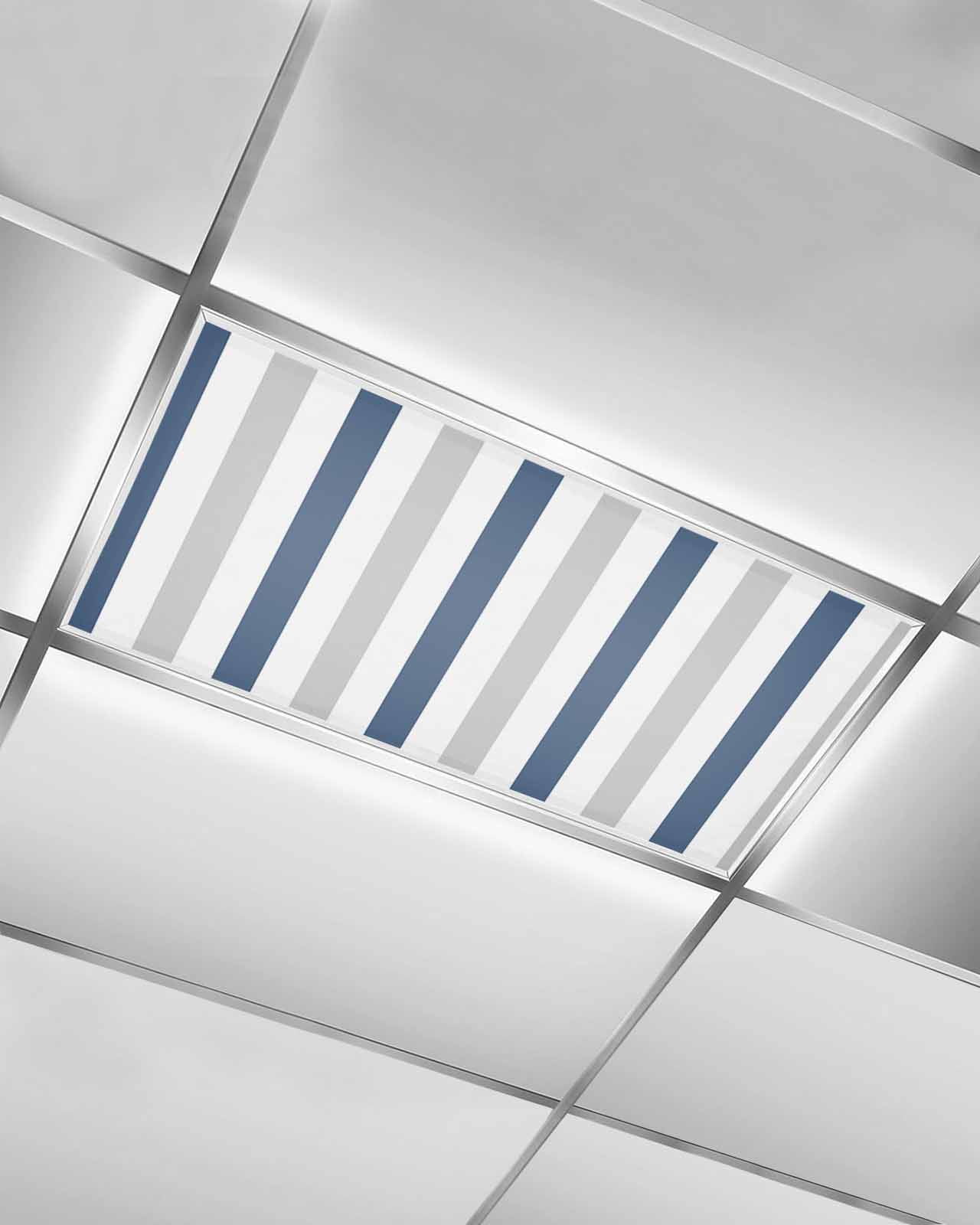 Navy Blue Striped Fluorescent Light Covers for Ceiling Lights 4x2 feet ...