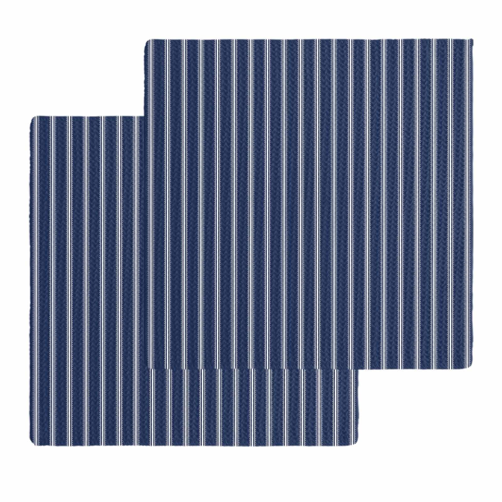 Navy Blue Striped Kitchen Dish Towels for Drying Dishes Set of 2, Navy ...