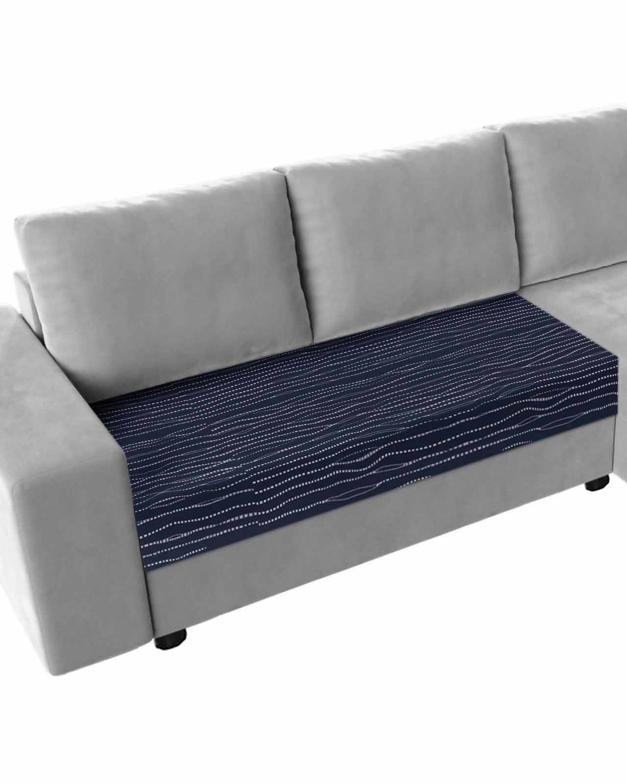 Navy Blue Striped Sofa Couch Cushion Covers Washable, Removable ...