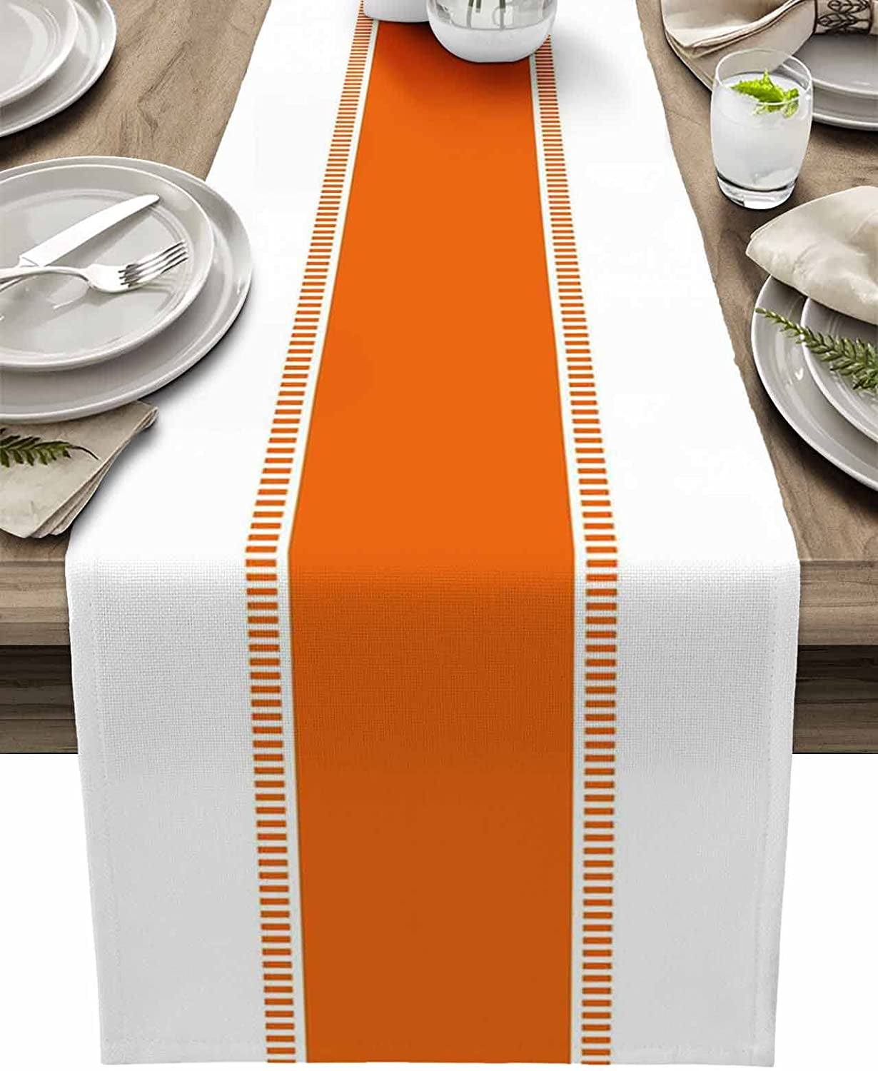 Navy Blue Stripes Linen Table Runners Dresser Scarves Decor Farmhouse ...