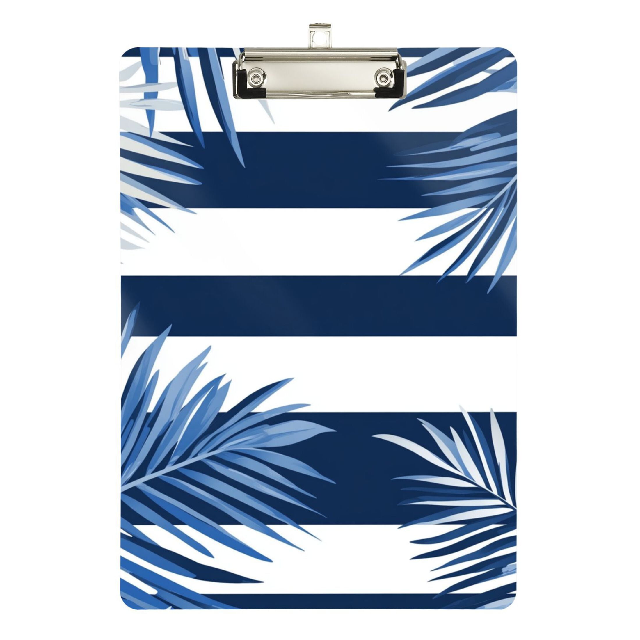Navy Blue Stripes Palm Tree Leaves Acrylic Clipboard Drawing Board ...