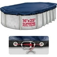 Navy Blue Supreme Mesh Oval Winter Pool Cover for 16 X 25 Ft Above ...