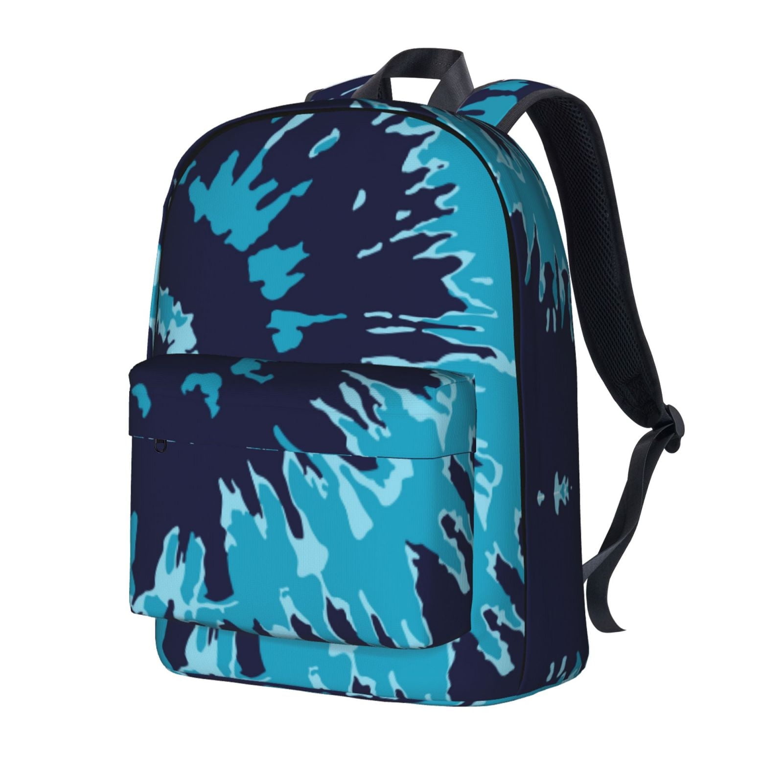 Navy Blue Tie Dye Casual School Backpack For Teen Girls Boys, Swirl ...