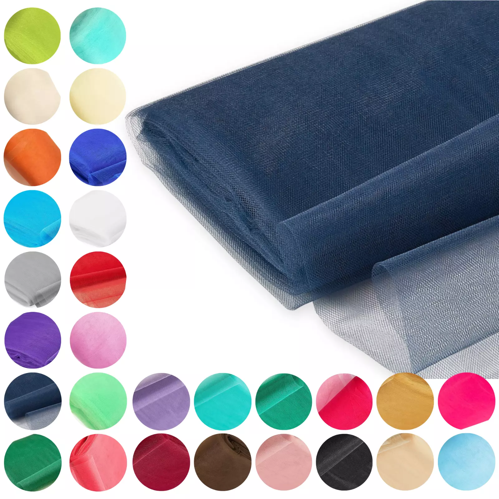 (Navy Blue) Tulle Fabric Roll - 54 Inch by 40 Yards (120FT ...