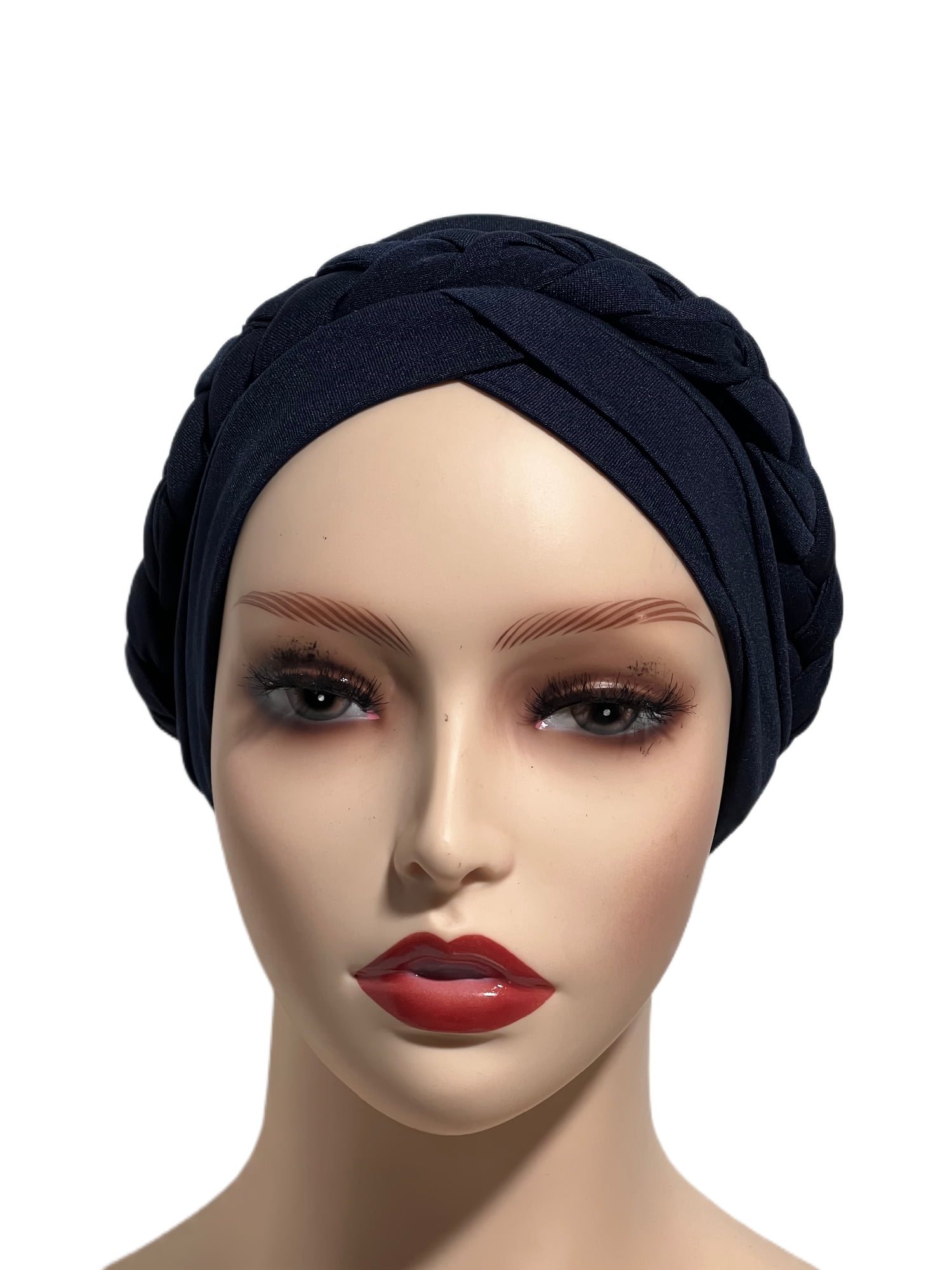 Navy Blue Turban Head Wraps for Women - Urban Fashion Hair Cover with ...