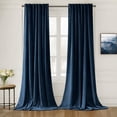 Navy Blue Velvet Curtains 84 Inches Long 2 Panels - Luxury Pinch ...