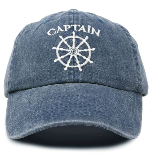 Navy Blue Vintage Captain Boating Sailing Baseball Cap Gift For Men And ...
