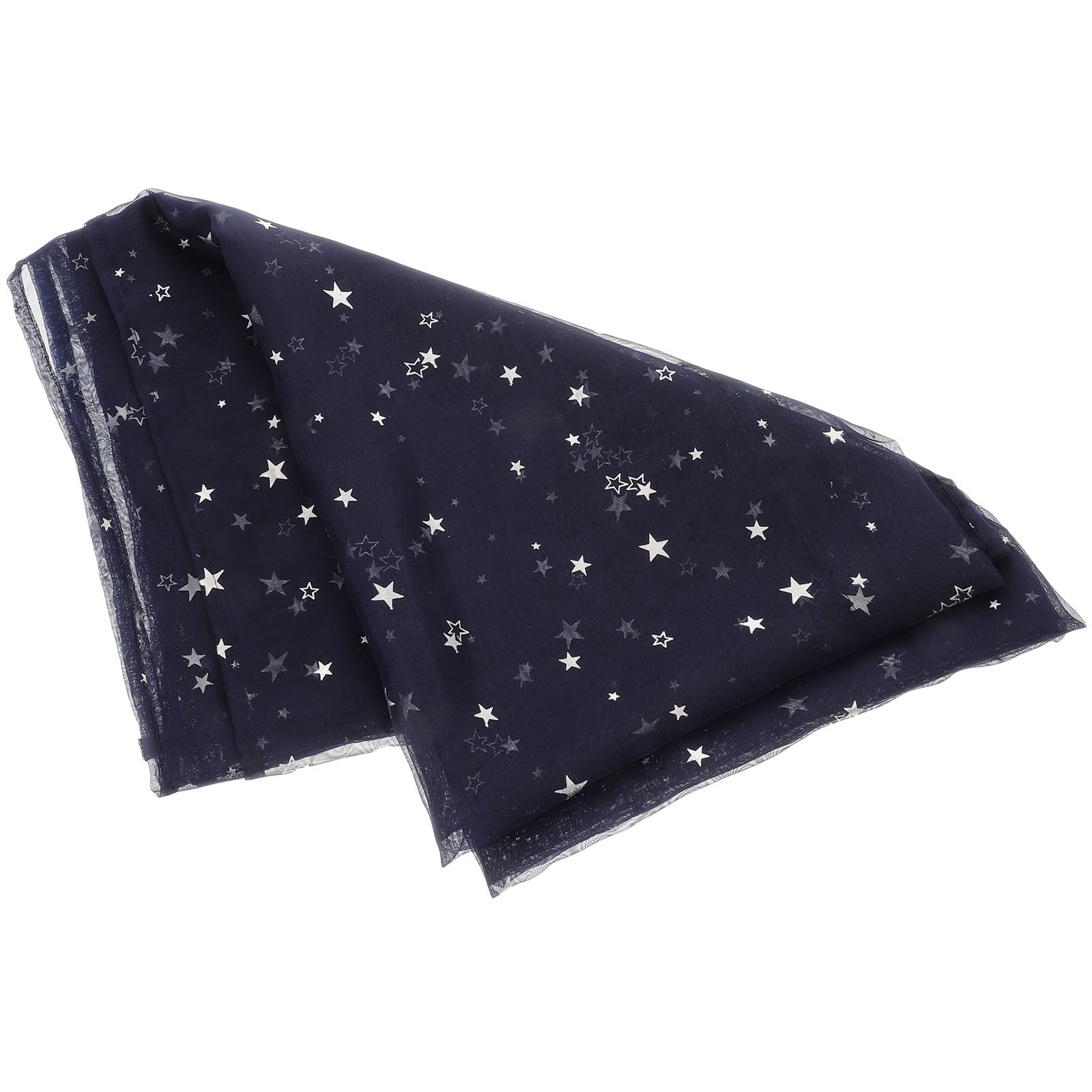 Navy Blue Voile Fabric with Stars Sheer Curtain Kids Room Girls ...