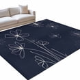 Navy Blue Washable Rug 5x8 Area Rug for Living Room Bedroom Non Slip ...