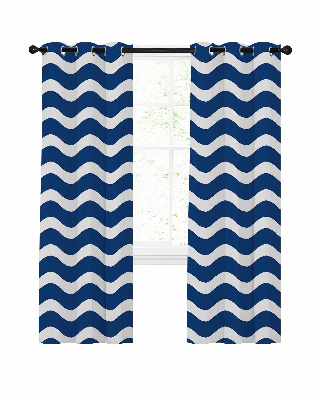 Blue And White Blackout Curtains
