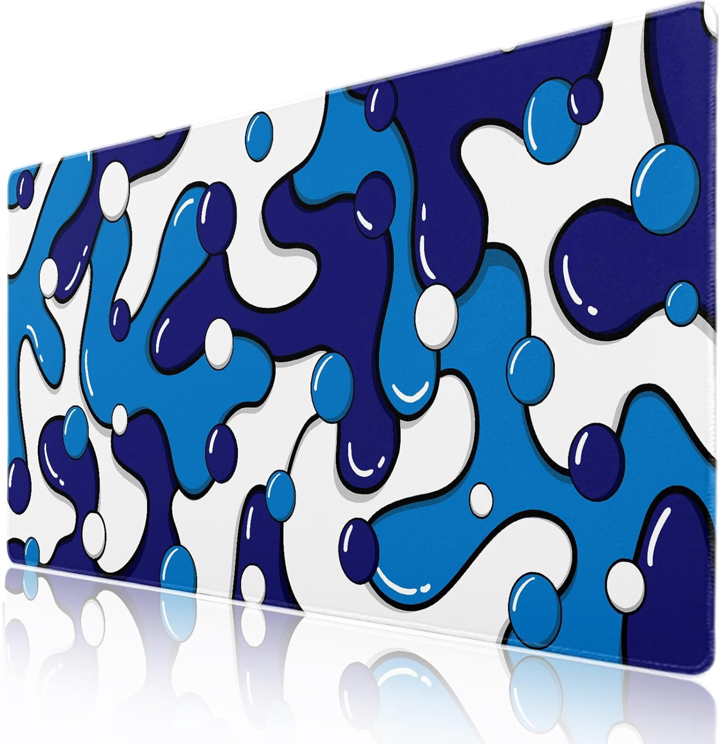 Navy Blue White Gaming Mouse Pad Desk Pad XXL 35.4×15.7 Inch Japanese ...