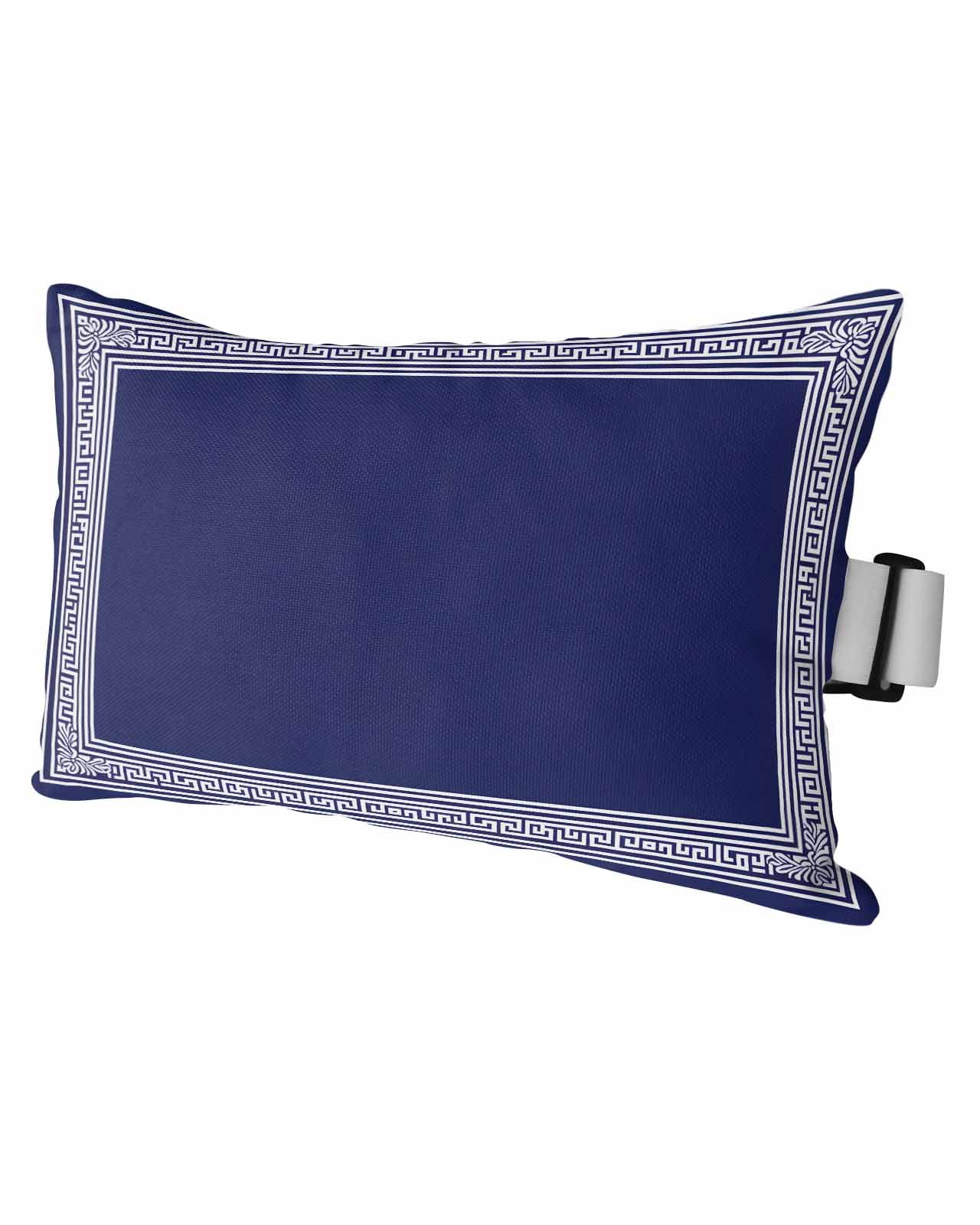 Navy Blue White Outdoor Head Resting Pillows with Insert Geometric ...
