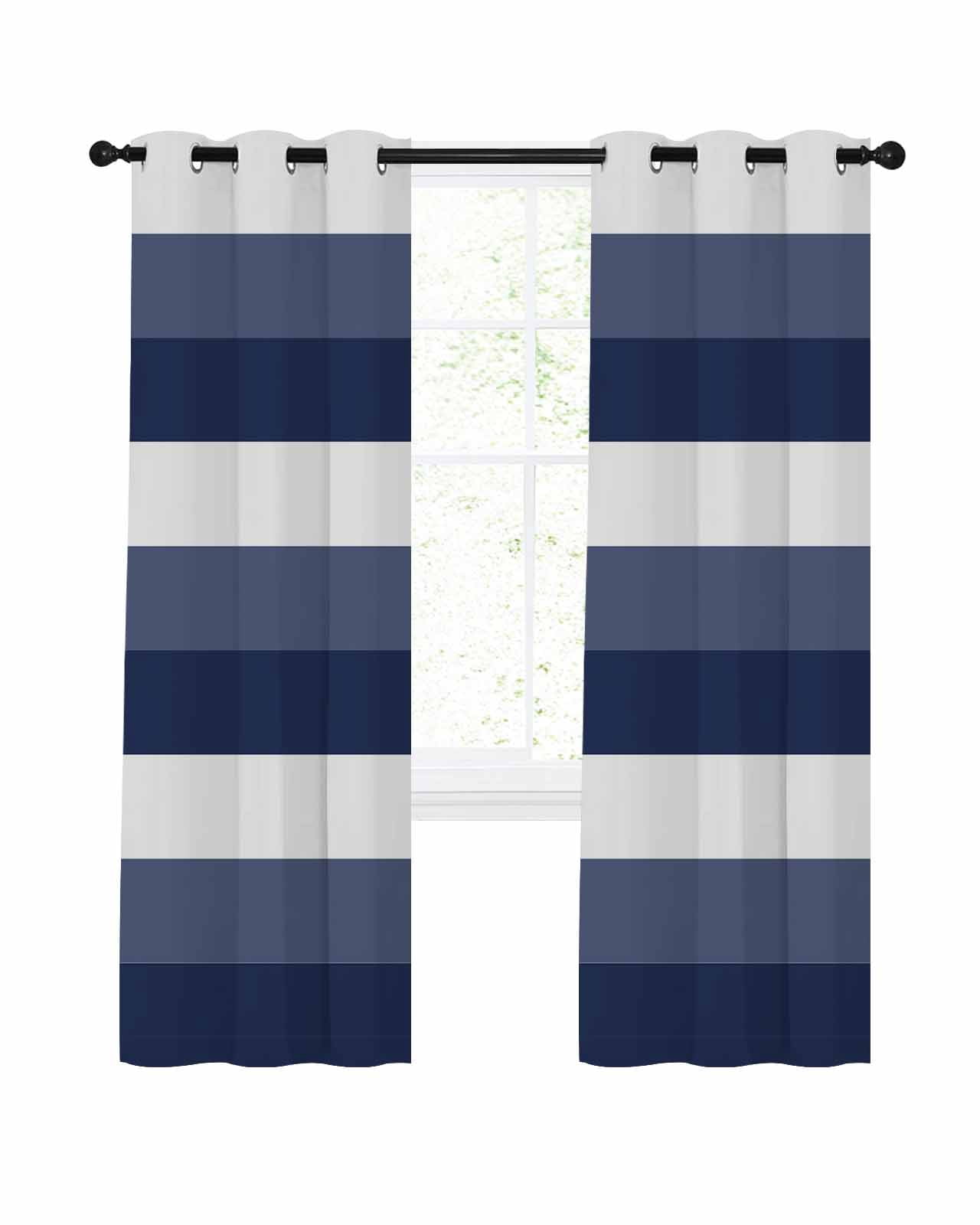 Blue And White Blackout Curtains