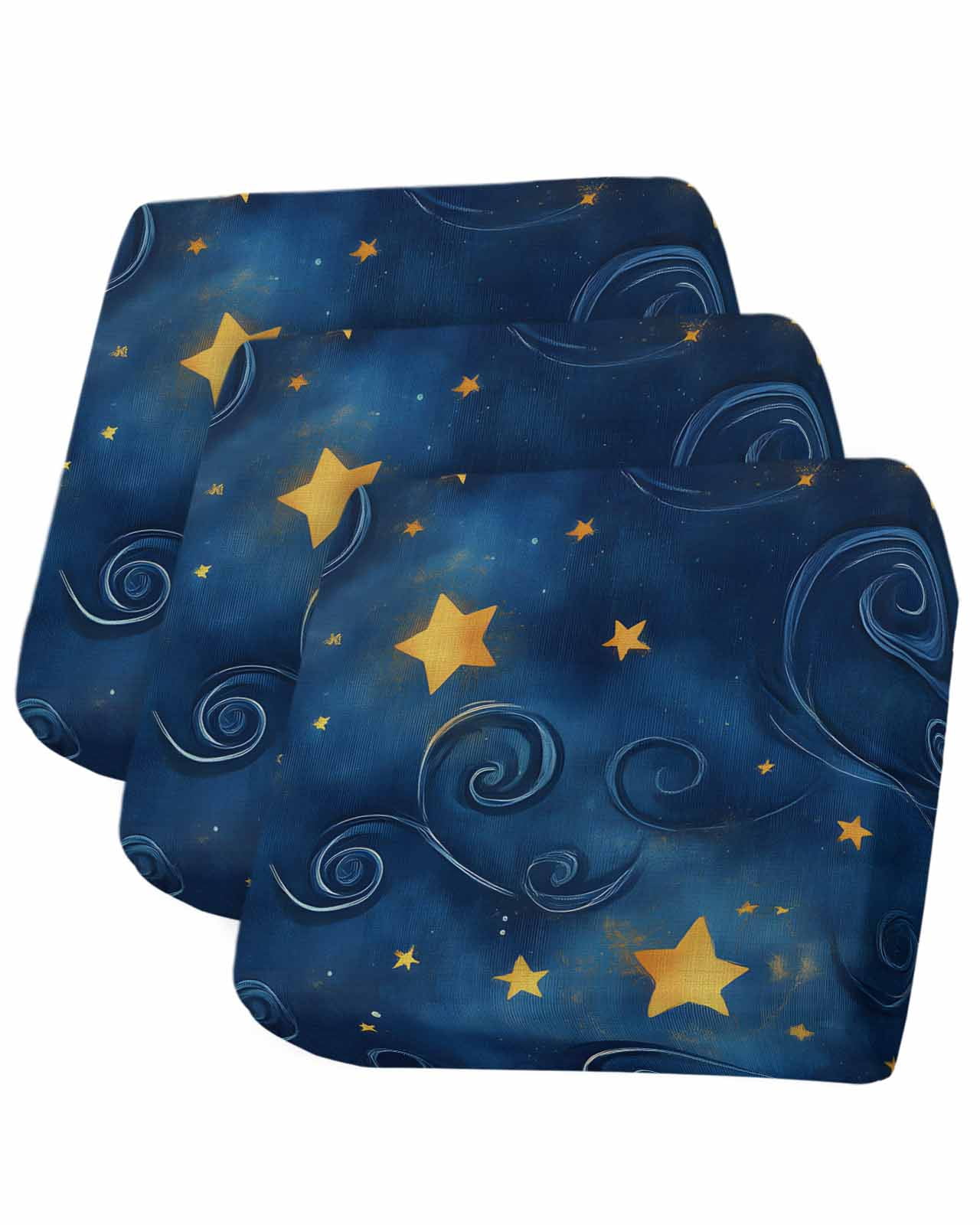 Navy Blue Yellow Star Sofa Couch Cushion Covers Washable, Removable ...