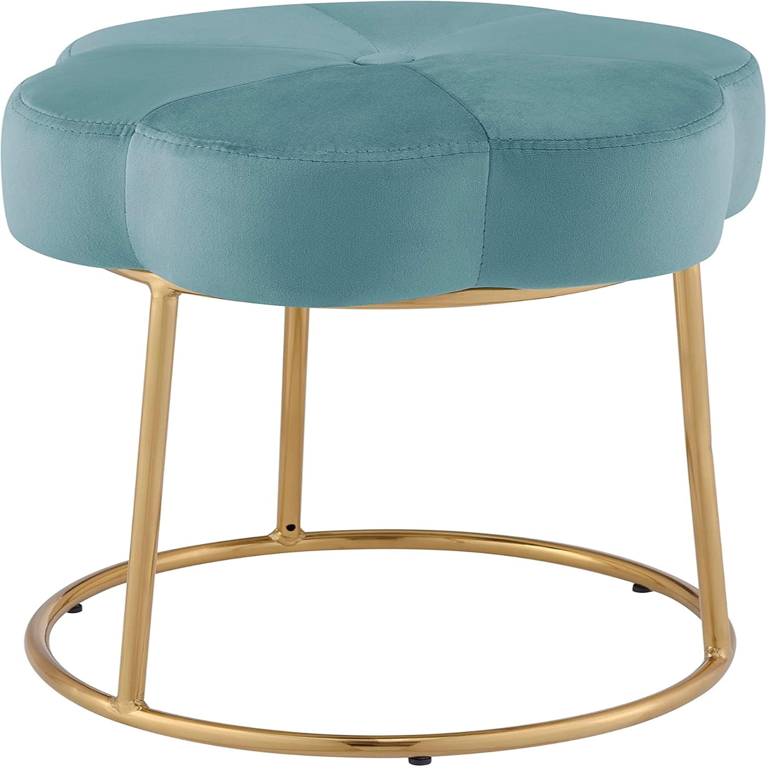 Navy Blue and Silver Vanity and Accent Talulah Stool - Walmart.com
