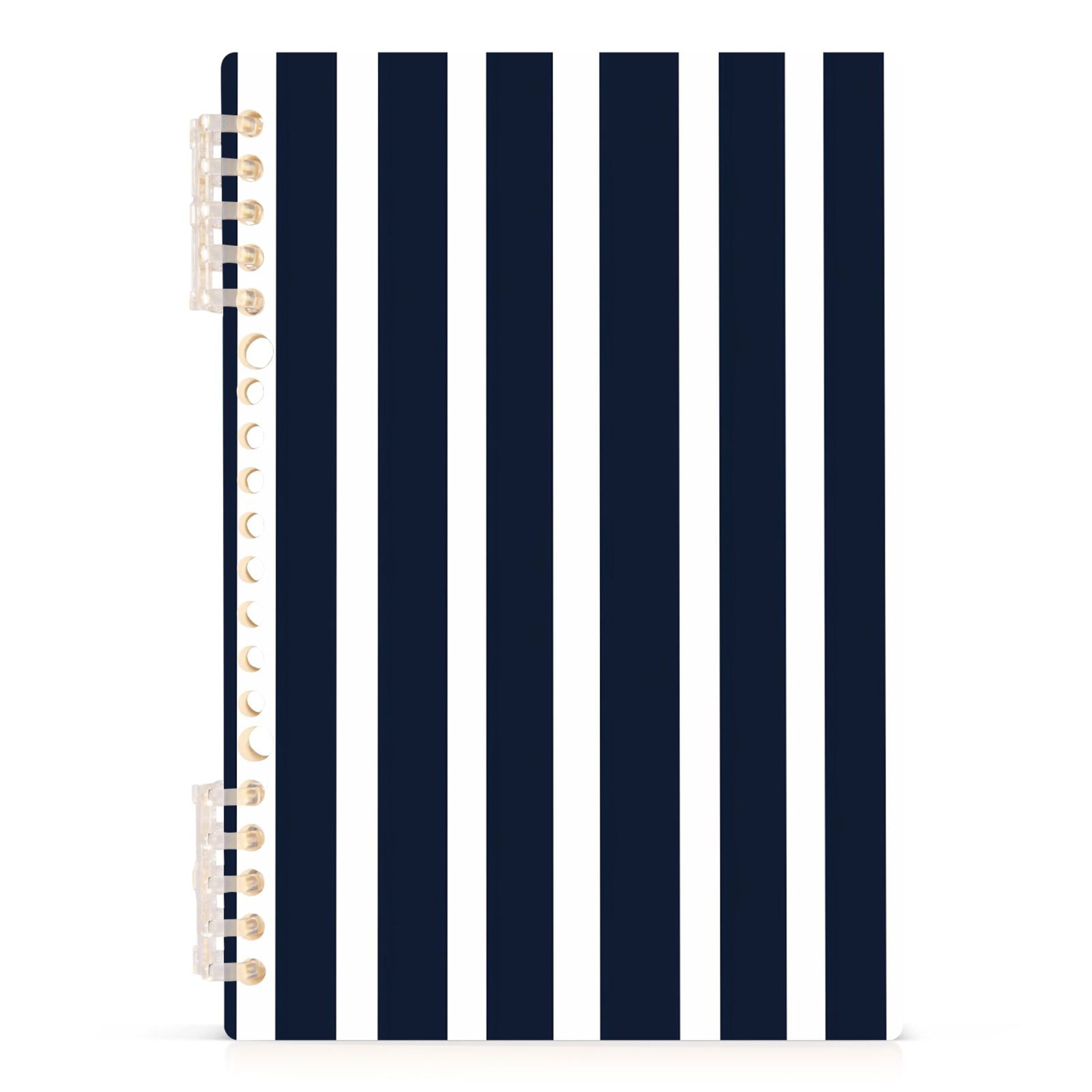 Navy Blue and White Striped Notebooks 1-subject Journal 60 Sheets A5 ...