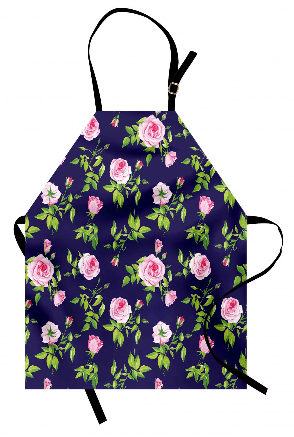 Navy and Blush Apron Vintage Roses and Buds Romantic Feminine Floral ...