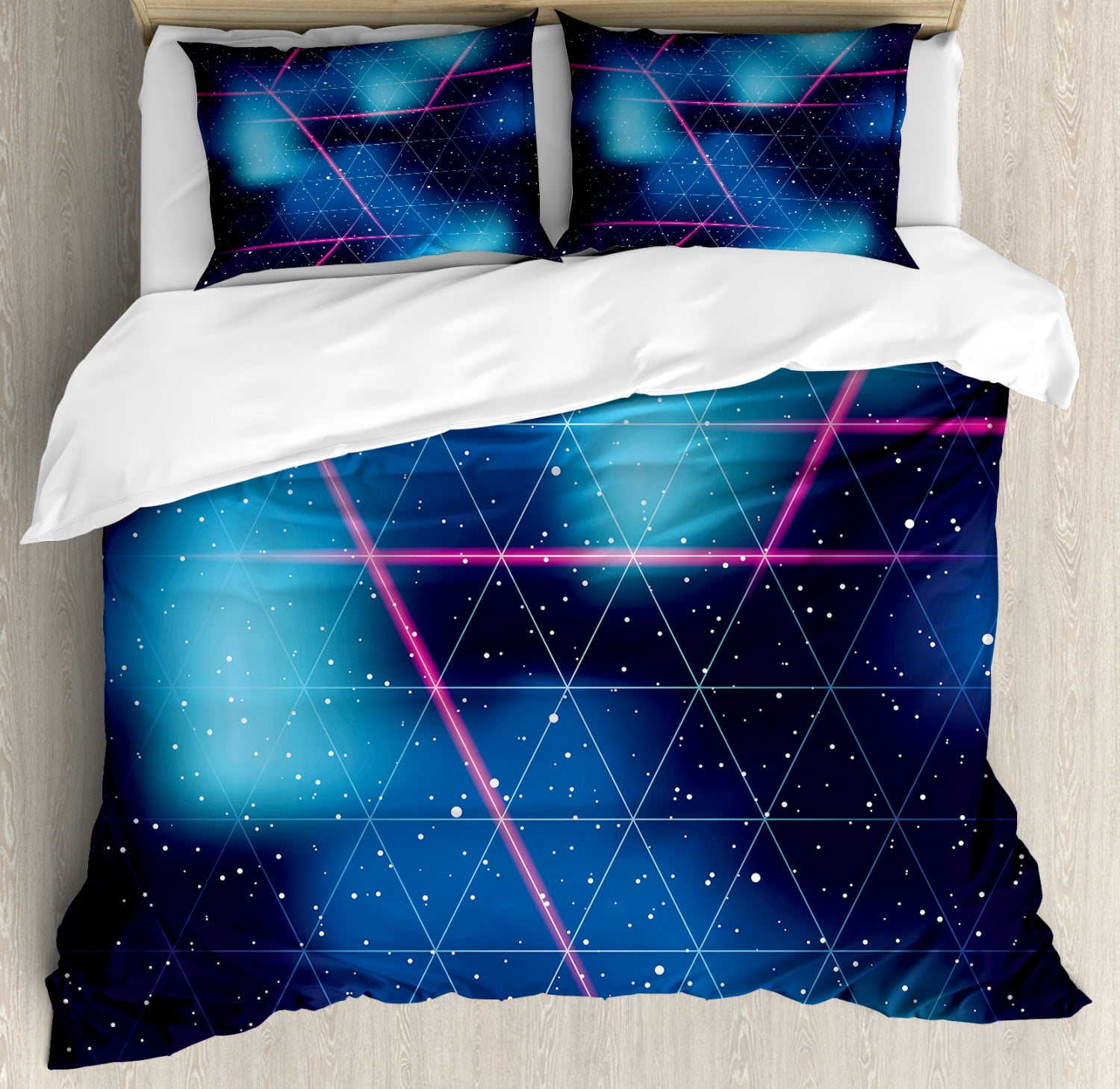 Navy and Blush Duvet Cover Set Queen Size, Eighties Inspired ...