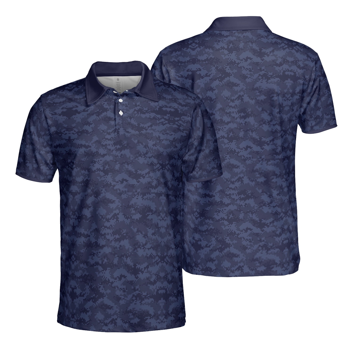 Navy Camouflage Polo Shirt for Men Short Sleeve Outdoors Fishing ...