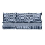 Navy Chainlink Indoor/Outdoor Deep Seating Sofa Set, Corded - Walmart.com