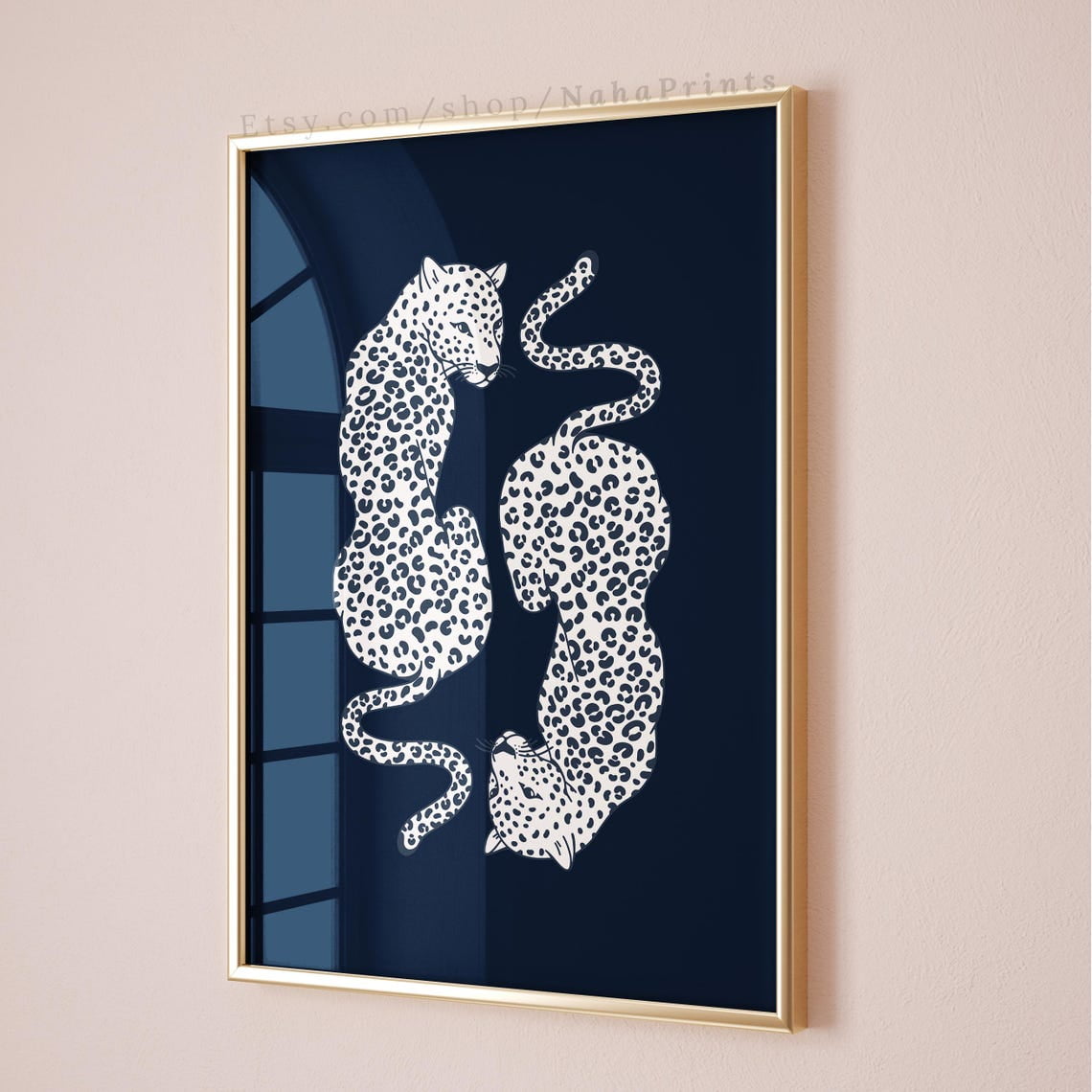 Navy Cheetah Print, Trendy Navy Blue Wall Art, Cheetah Poster ...