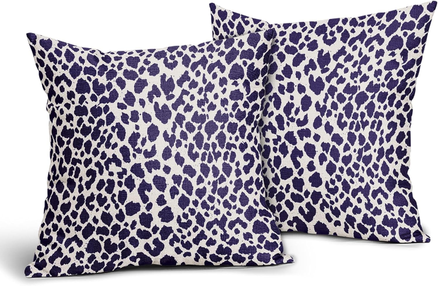Navy Cheetah Throw Pillow Covers 16X16 Inches Set of 2 Blue White ...