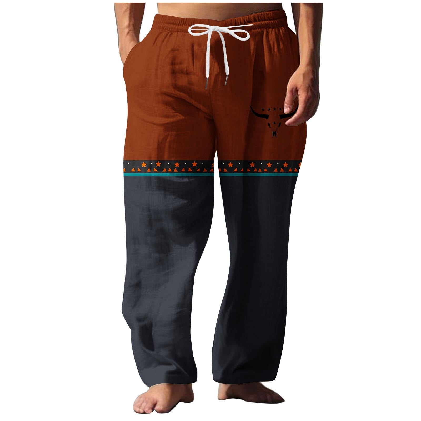 Navy Color Block Loose Fit Pajamas for Mens Beach Lounge Medieval ...