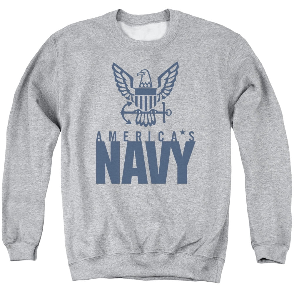 Navy Eagle Shield And Anchor Logo America's Navy Heather Adult Crew ...