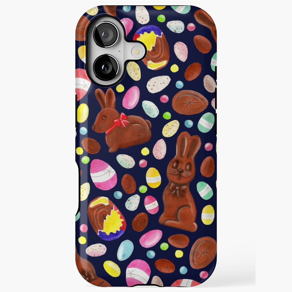 Navy Easter Egg Pattern Art Spring Time iPhone Case 11 to 17 Pro Max ...