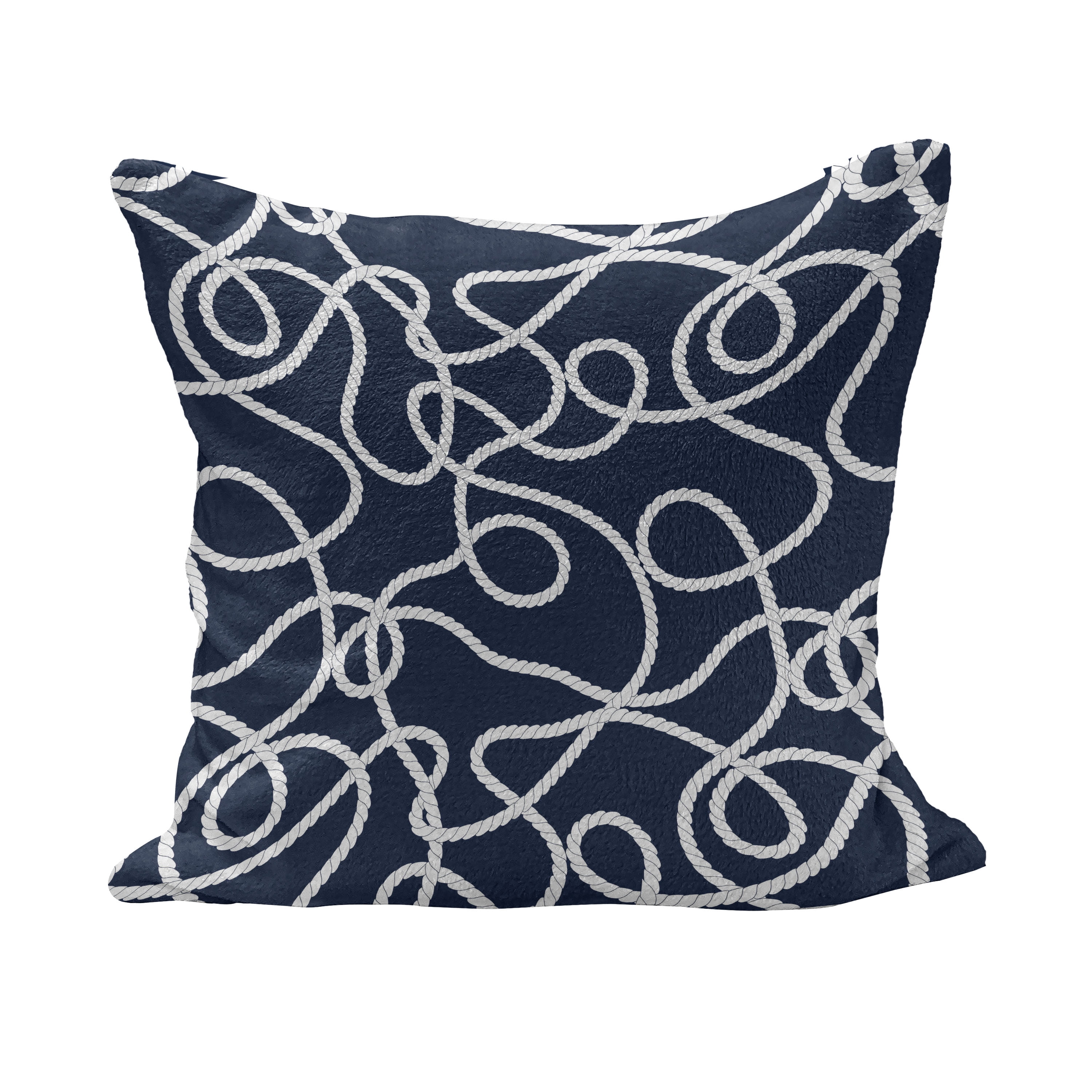 Navy Fluffy Throw Pillow Cushion Cover, Under The Sea Atlantic Ocean ...
