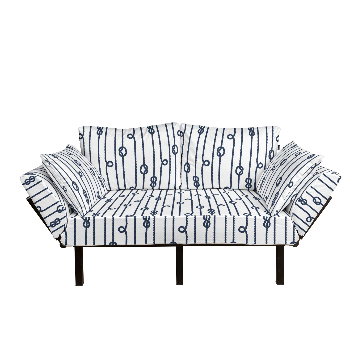 Navy Futon Couch, Ship Boat Sea Life and Marine Nautical Knots as ...