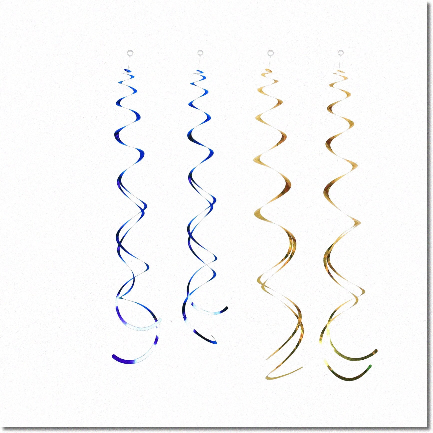 Navy Gold Sparkle Swirls - 24PCS Party Hanging Decorations for Birthday ...