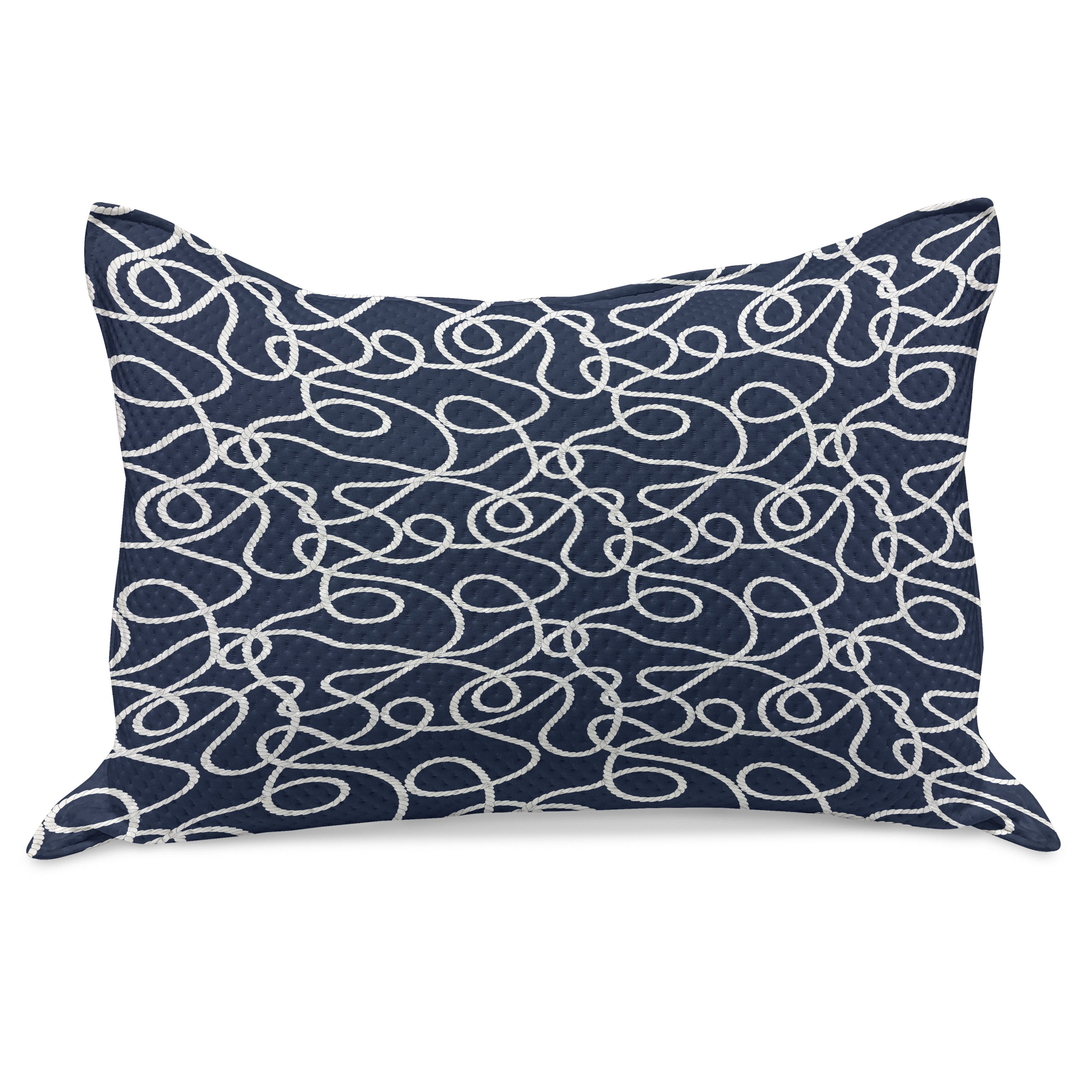 Navy Knitted Quilt Pillowcover, Under the Sea Atlantic Ocean Inspired ...