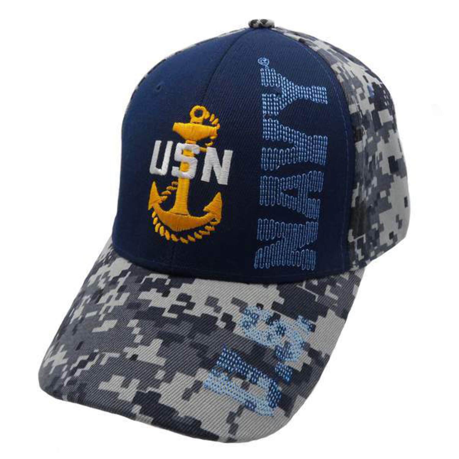 Navy Logo w/ Vertical Running Stitch Cap - Walmart.com