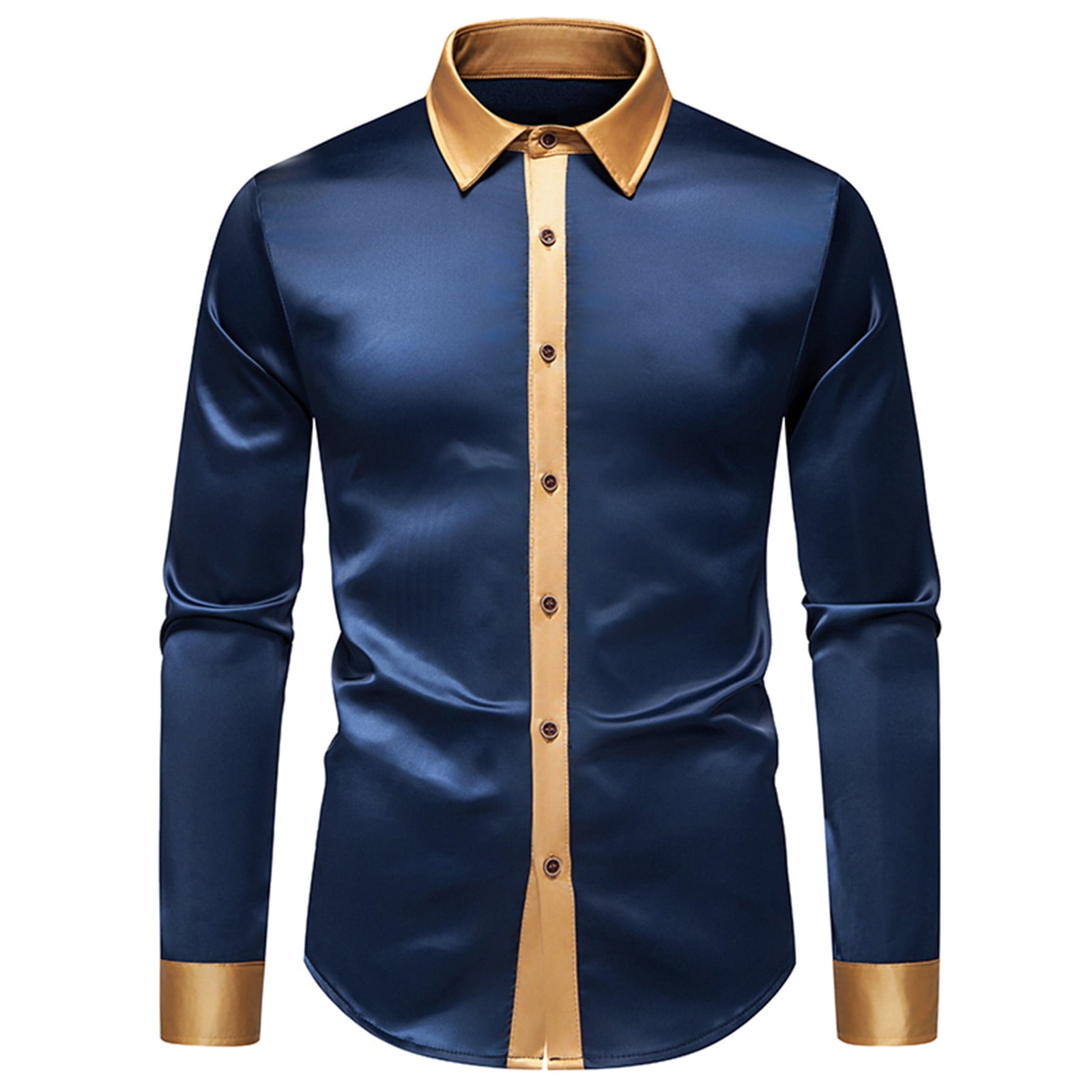 Navy Loose Fit Tshirts for Mens Fall Summer Long Sleeve Turtle Neck ...