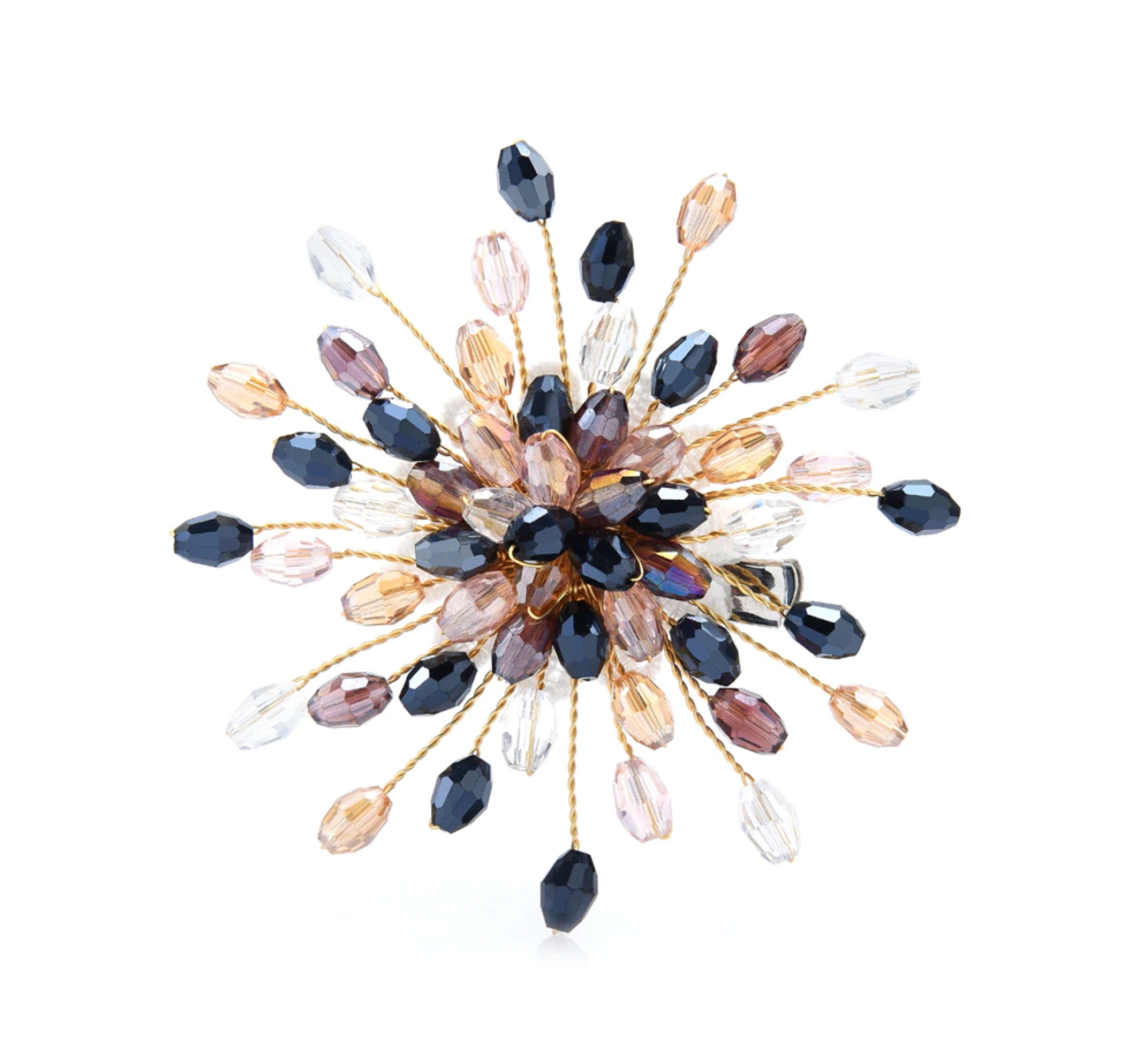 Navy & Mauve Crystal Starburst Brooch - Walmart.com