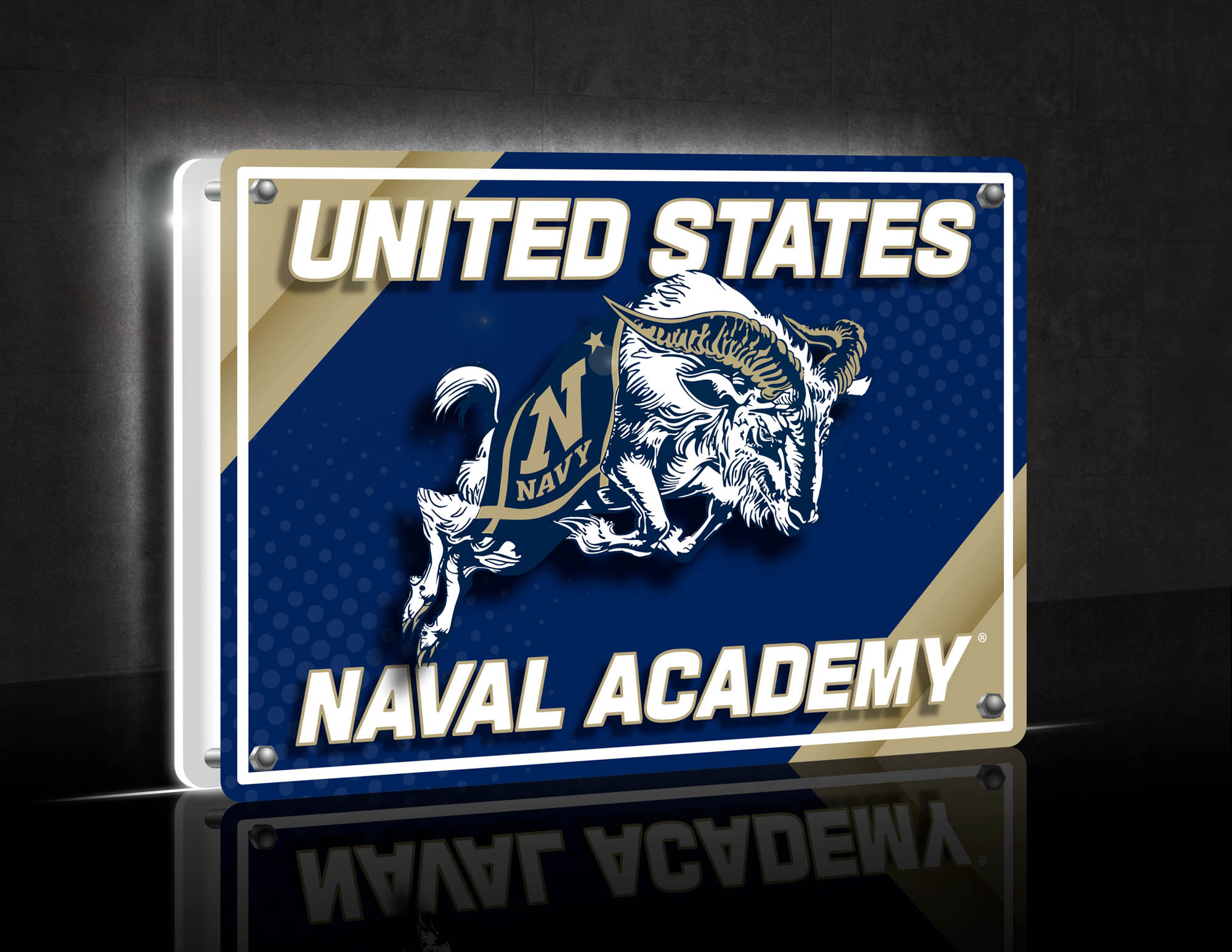 Navy Midshipmen LED Rectangle Tabletop Sign - Walmart.com