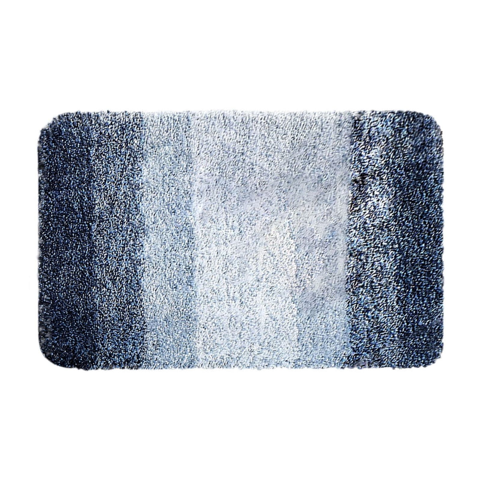 Navy Navy Blue Gradient Fluffy Bathroom Rug Mat Super Soft Absorbent ...