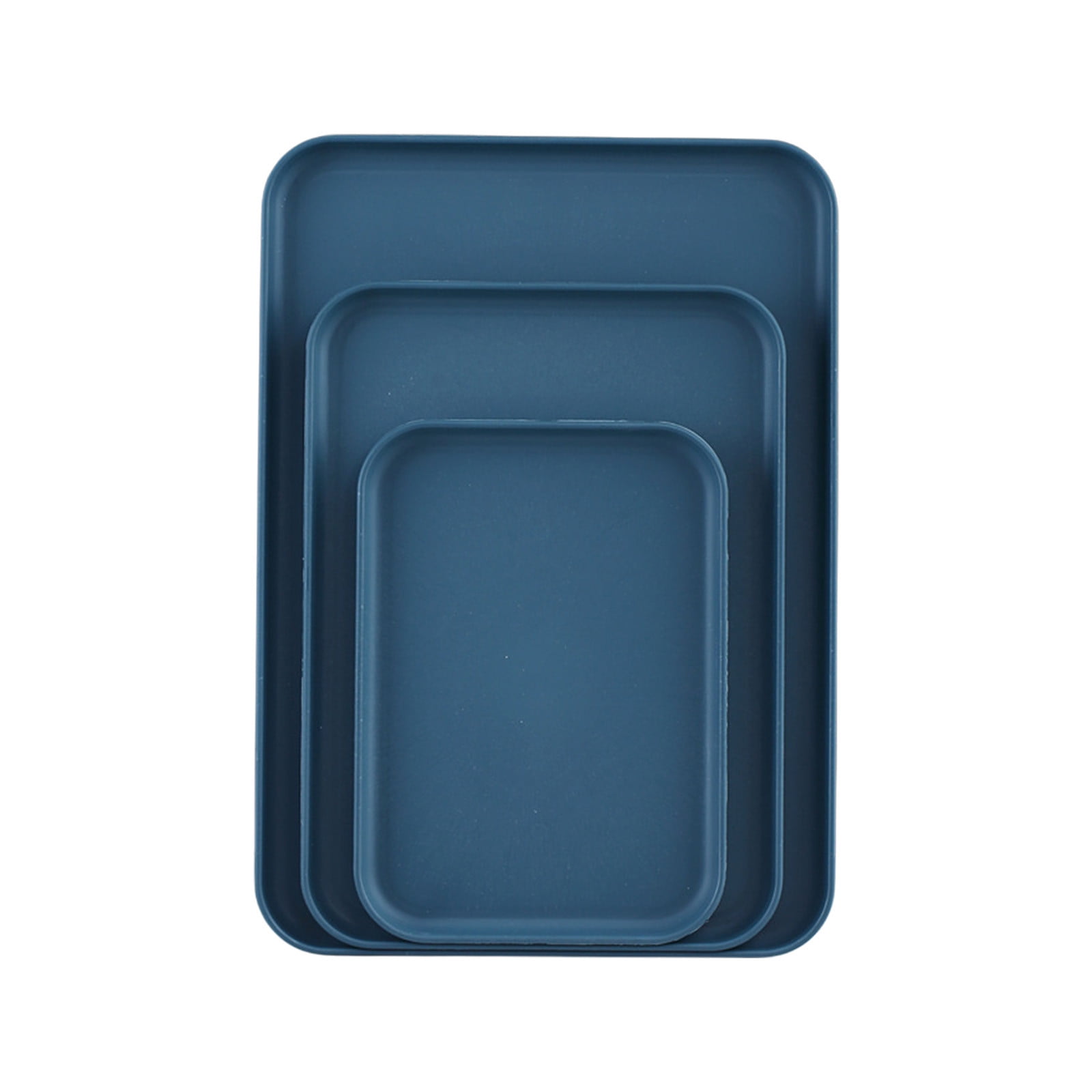 Navy Nesting Household Rectangular Trays 3-Piece Set For Dining Table ...
