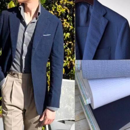 Navy On Navy Seersucker Suit - Cotton Suit - Summer Suit - Shadow ...