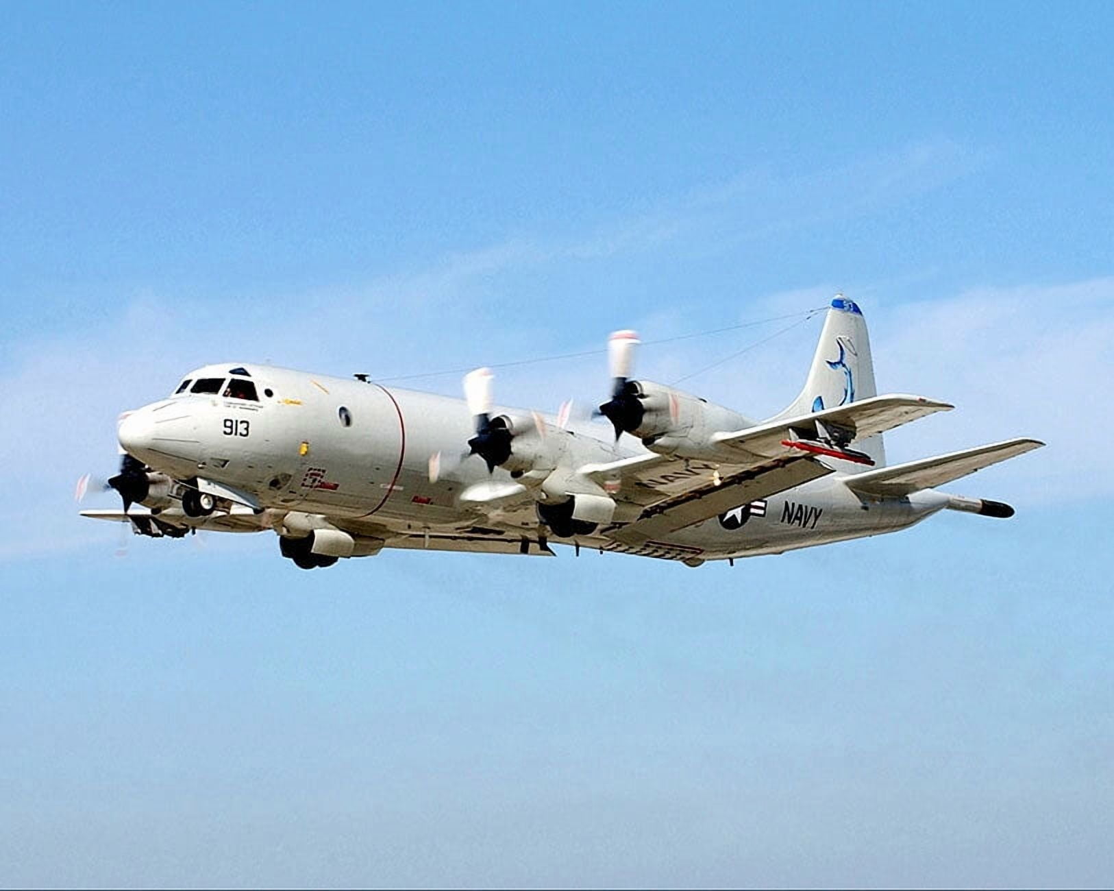 Navy P-3 / P3-C Orion Aircraft in Flight - 12x18 Inch Laminated ...