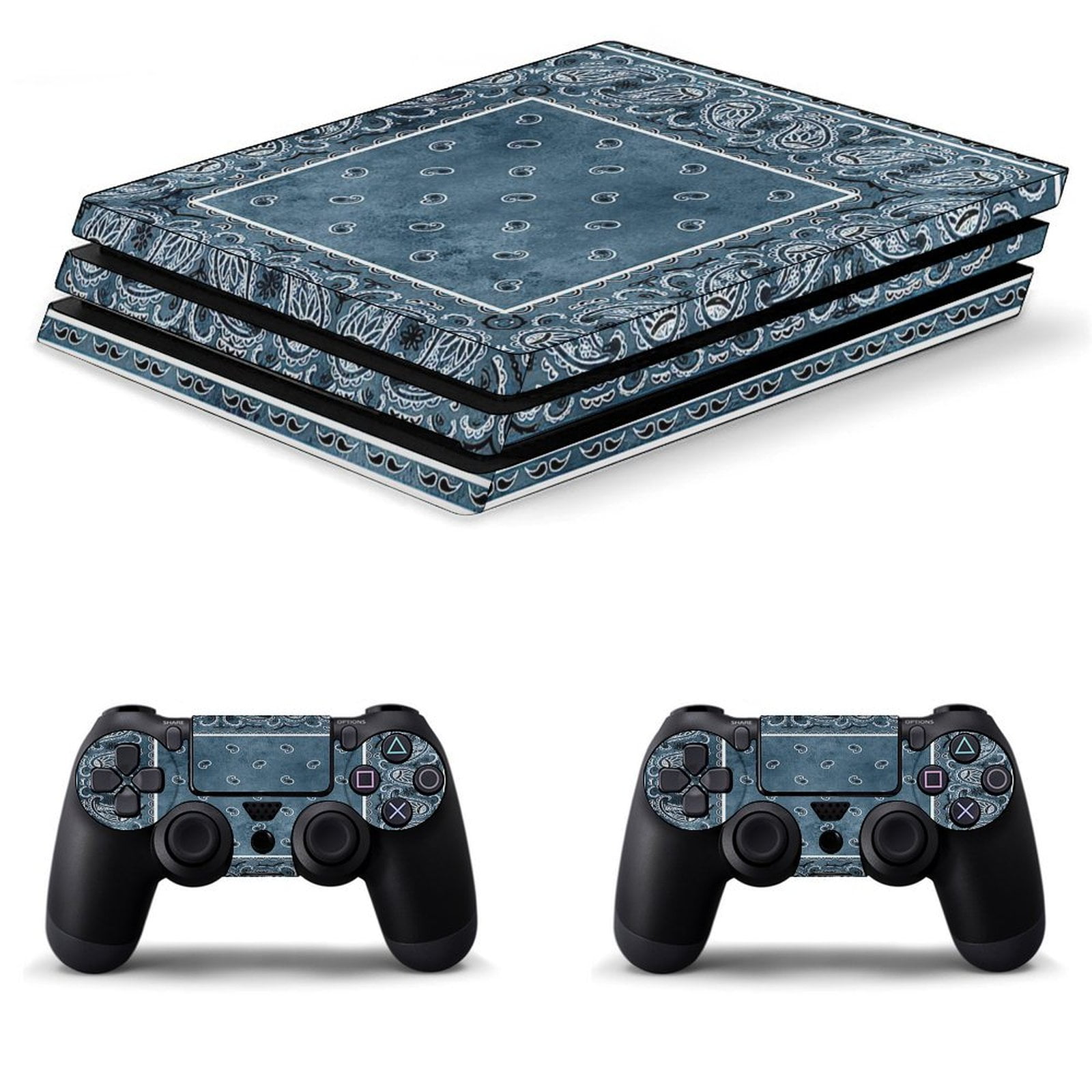 Navy Paisley PS4/PS4 Pro/PS4 Slim Skin Sticker For Console And ...