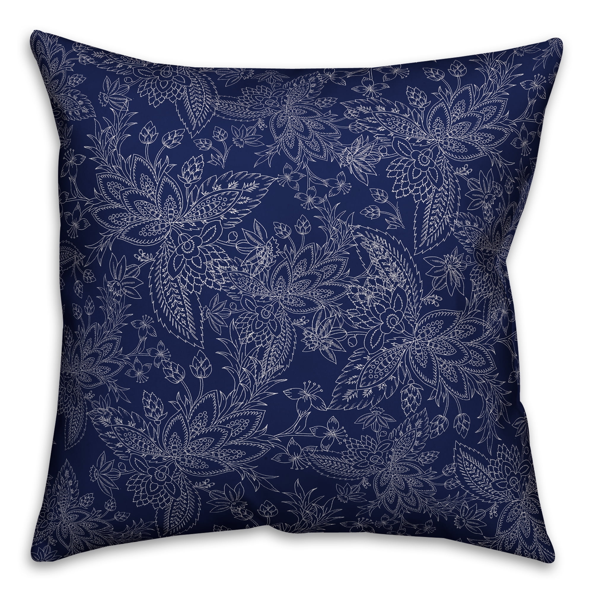 Creative Products Navy Paisley Pattern 20x20 Spun Poly Pillow - Walmart.com