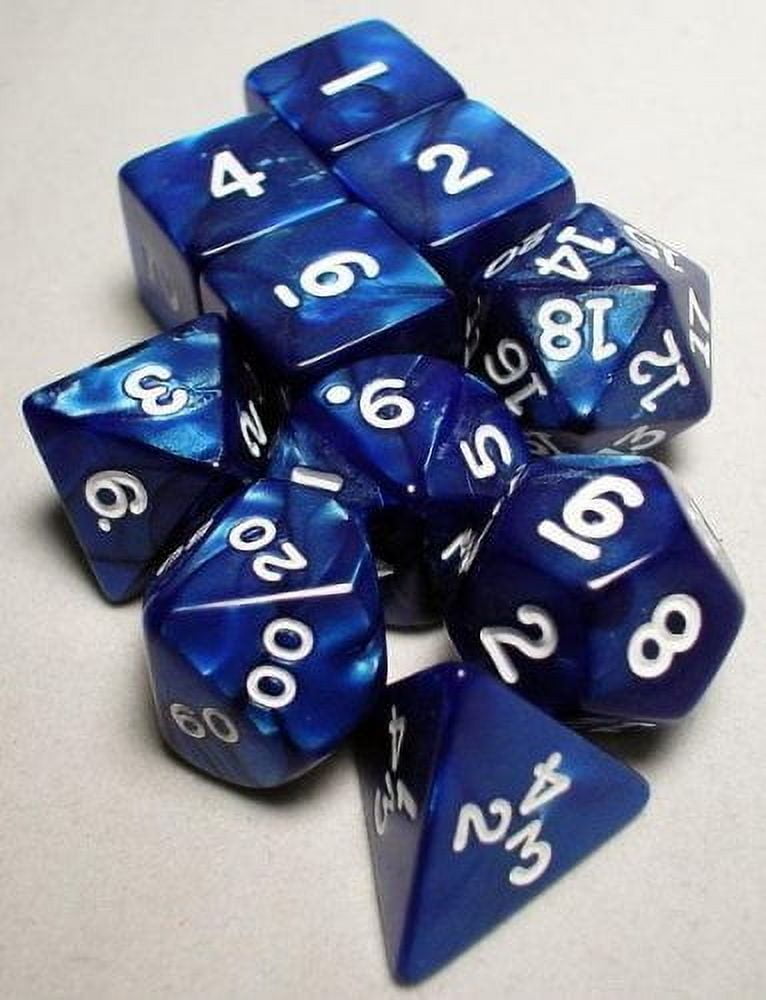 Navy Pearlized Polyhedral Dice Set 10pc Set in Tube C65 - Walmart.com
