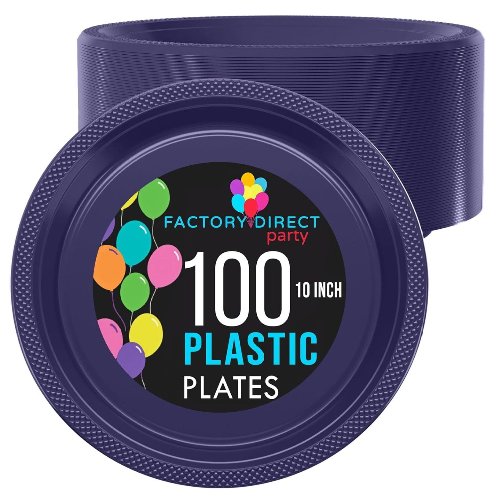 Navy Plastic Plates 100 Count I 10 Inch I Round Navy Disposable Plates ...