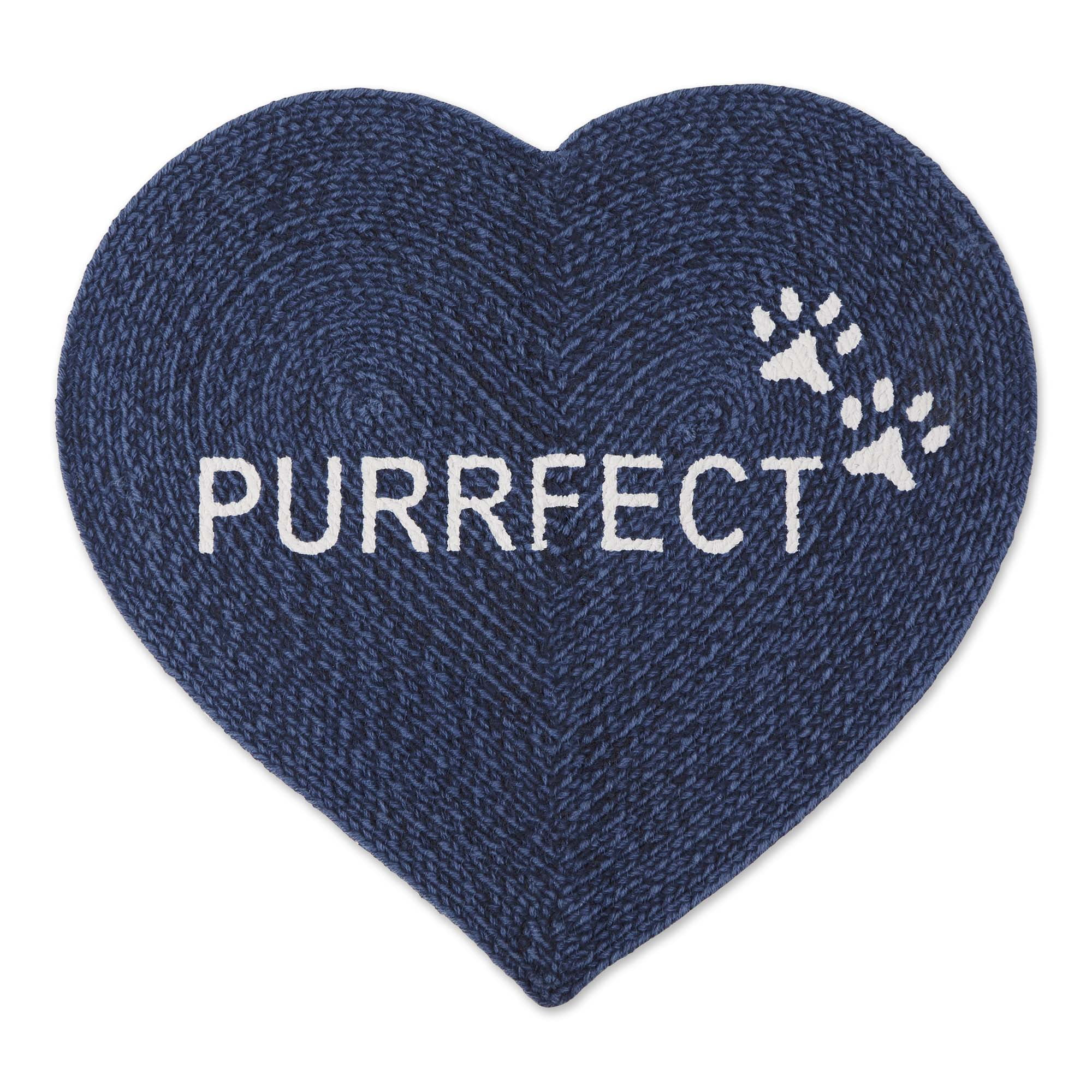 Navy Purrfect Heart Shaped Pet Mat 20x20 - Walmart.com