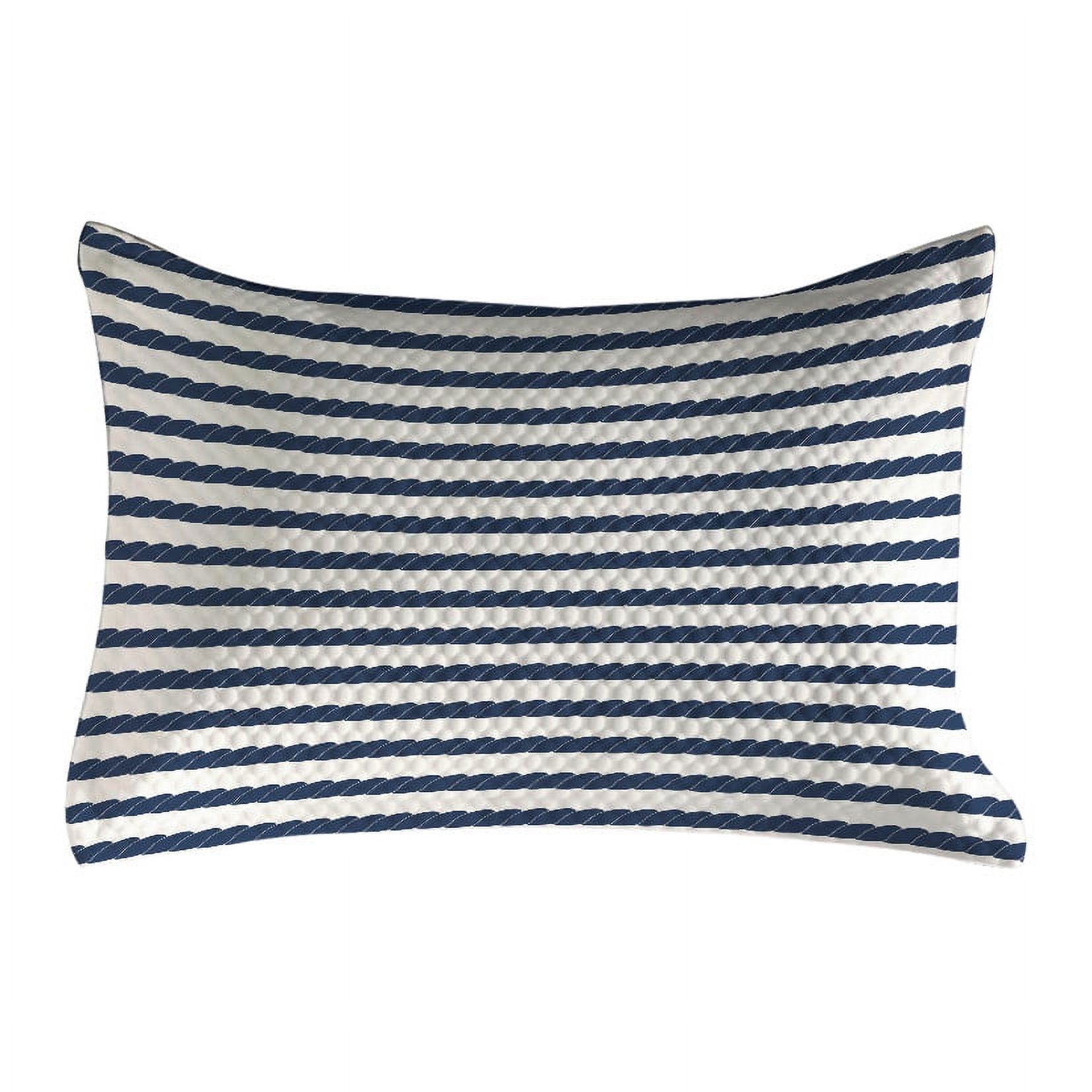 Navy Quilted Pillowcover, Nautical in Horizontal Style Marine Sea Life ...